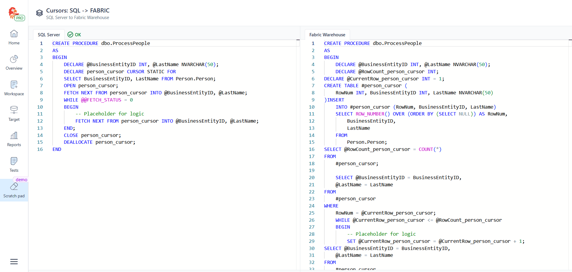 Cursor types - SQL Tran - Spectral Core